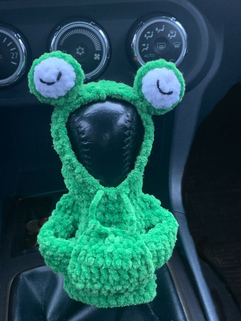 Virkmönster Grod-hoodie till växelspak - EllenKantarellen